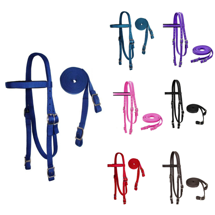 Comfort Double Layered Nylon Western Headstall with Matching Split ...