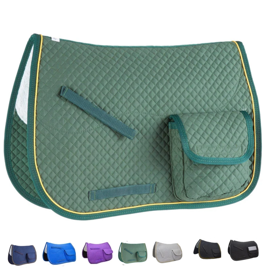 Derby Originals All Purpose Half Fleece-lined English Saddle Pad with ...