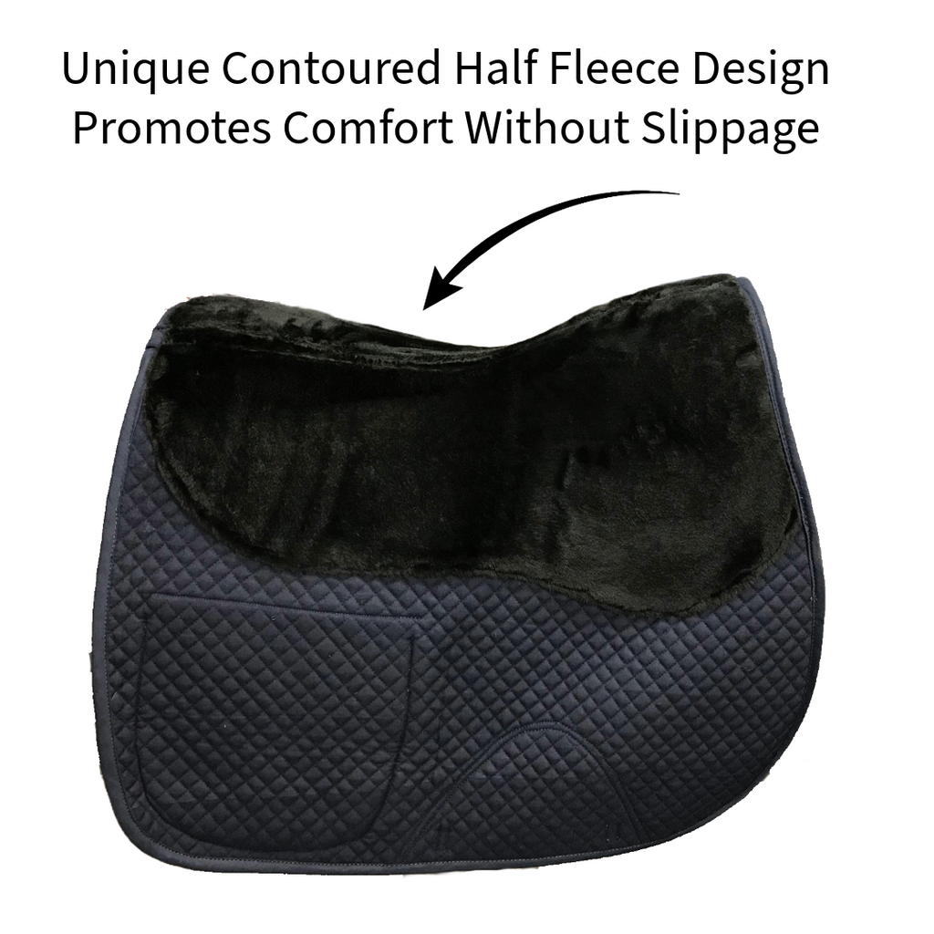 Derby Originals All Purpose English Saddle Pad with Pockets Half Fleec ...