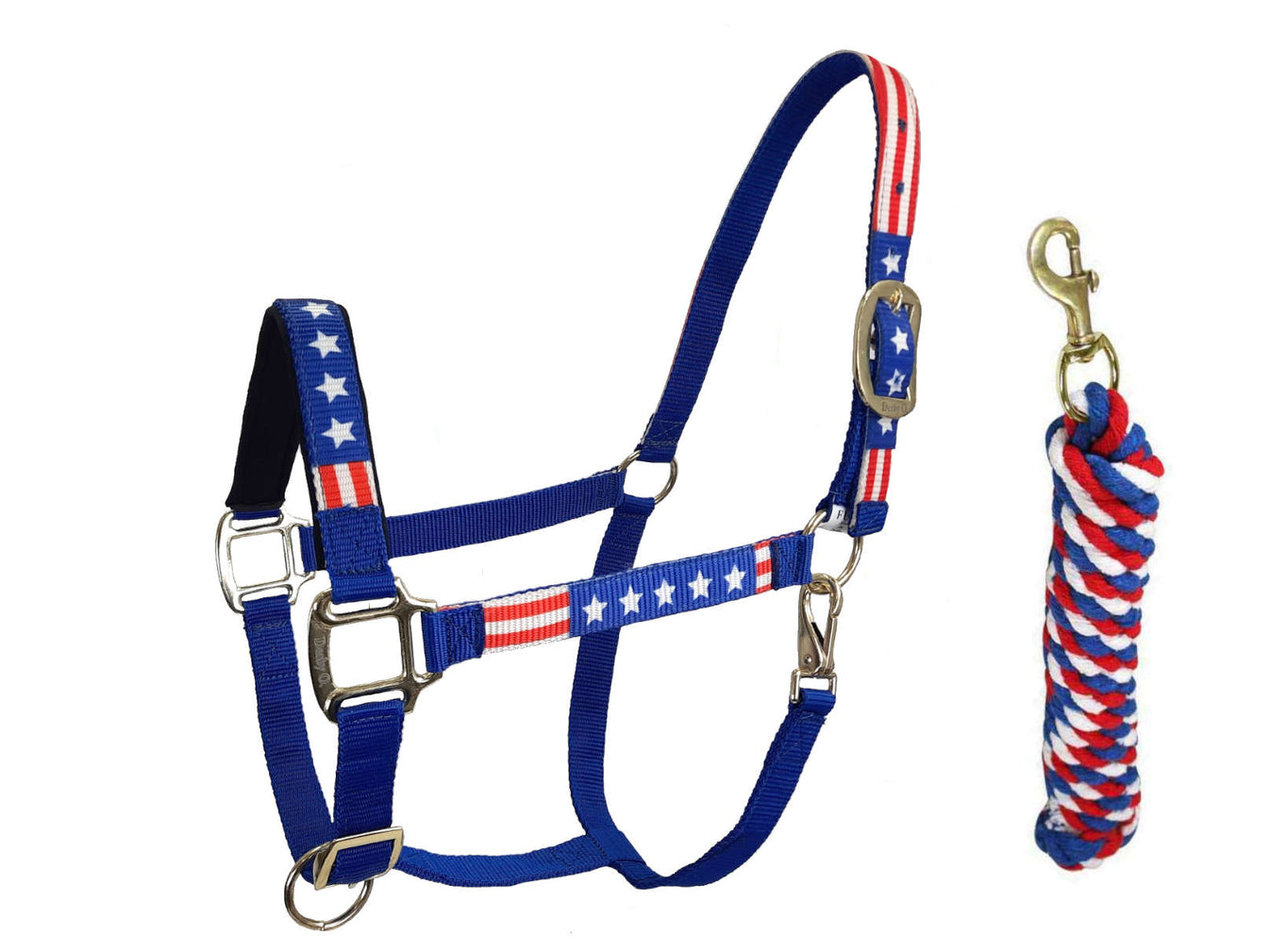 Derby Originals Patriotic Stars and Stripes Nylon Horse Halters with M ...