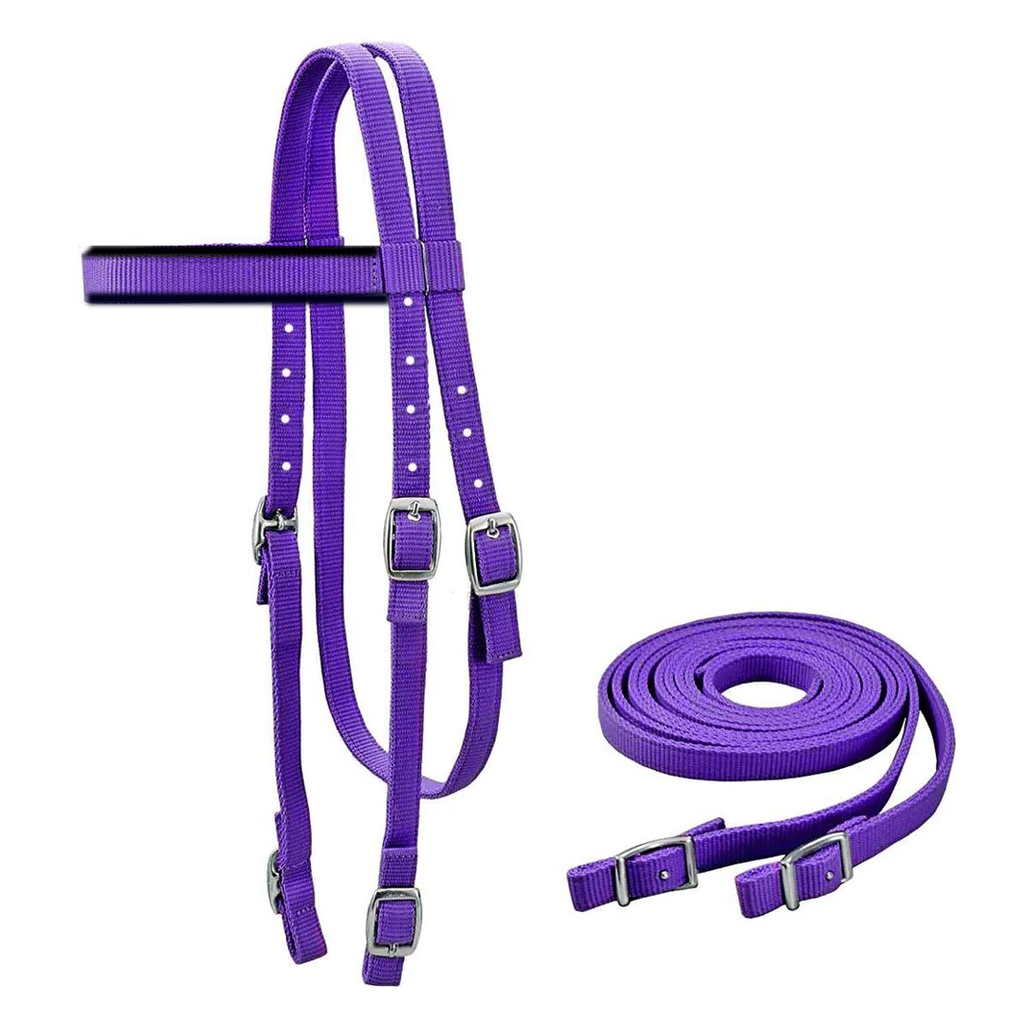 Comfort Double Layered Nylon Western Headstall with Matching Split ...