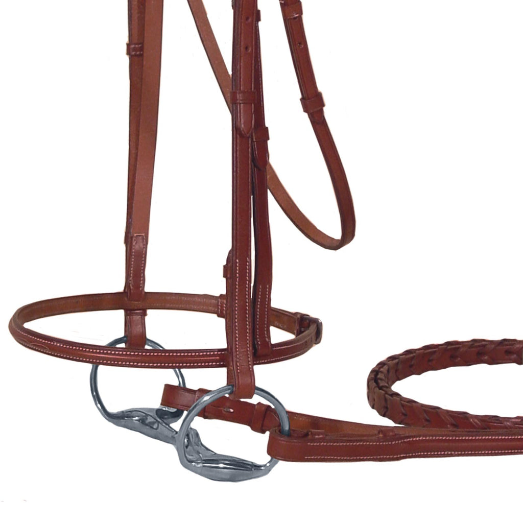 Paris Tack Fancy Stitch Fine Raised English Horse Bridle with Laced Re ...