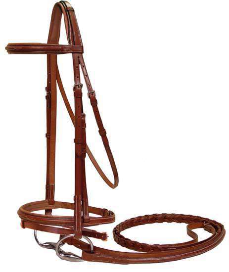 Tack Padded Raised Fancy Stitched Leather English Schooling Bridle wit ...
