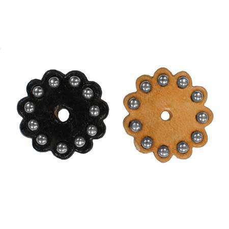 Leather Rosettes with Spots - Lot of 6 (1.5 Inch) | Tack Wholesale
